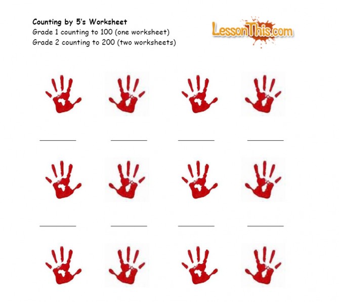 Handprint Counting by 5’s – Lesson This